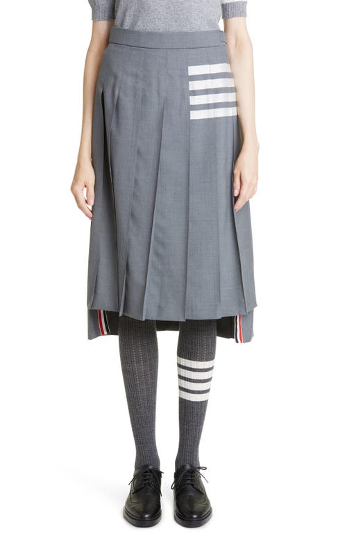 THOM BROWNE Thom Browne Drop Back Pleated Wool Skirt